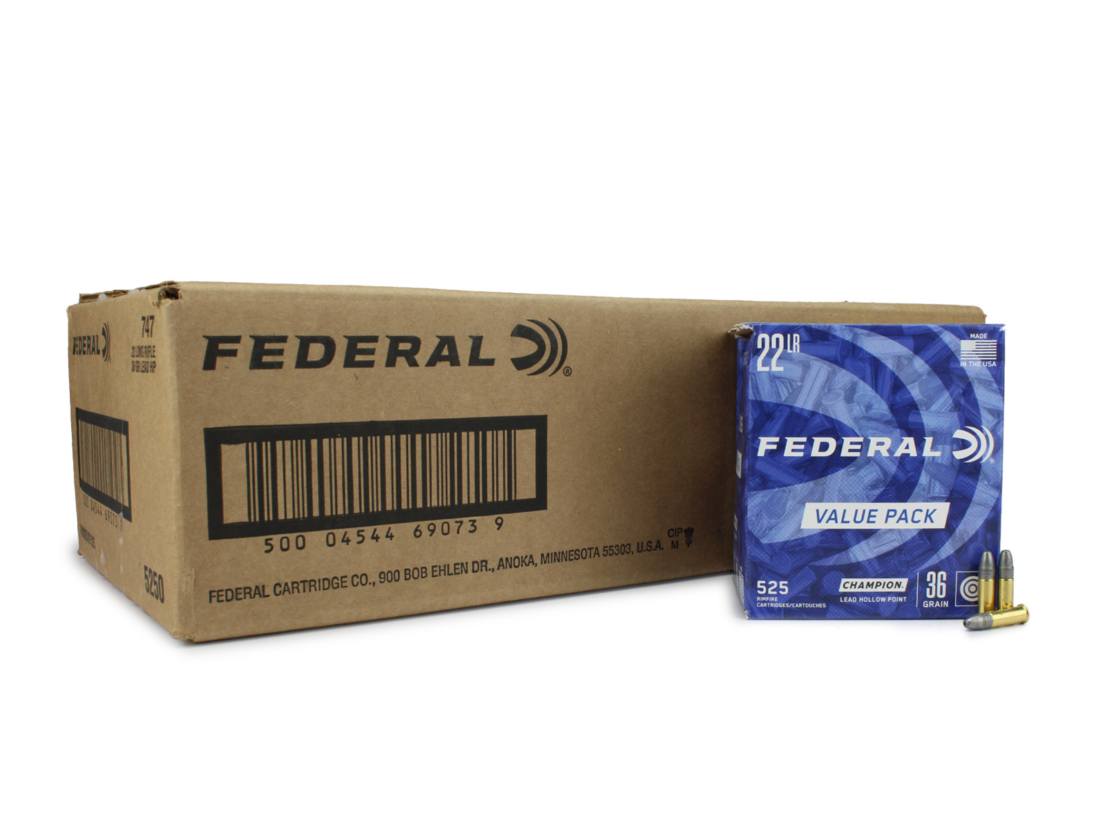 Federal Champion Value Pack 22 LR 36gr Case of 3250 $0.05 a Round!